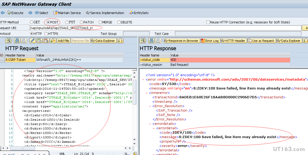 基于gateway实现odata9create Methods 优通sap