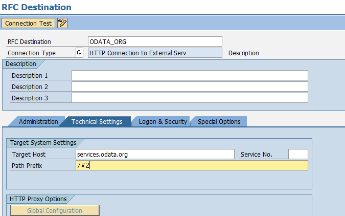 在sap中配置连接外部的odata数据源 优通sap