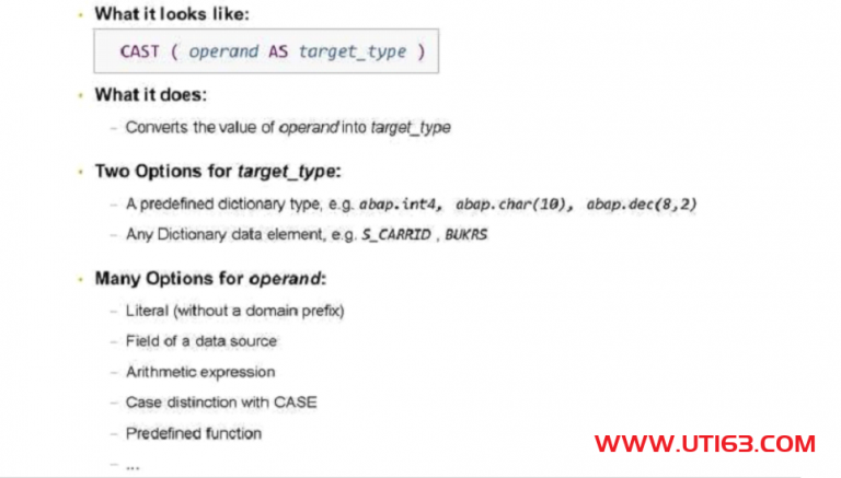 CDS视图中数据类型转换及说明 | 优通SAP